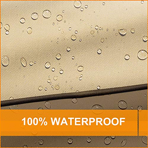 Homsky Outdoor Sectional L Shaped Sofa Cover, 104 inch Patio Furniture Covers Waterproof, Durable Fabric Garden Couch Protector Designed with Windproof Straps and Air Vent(L-Shape Right Facing)