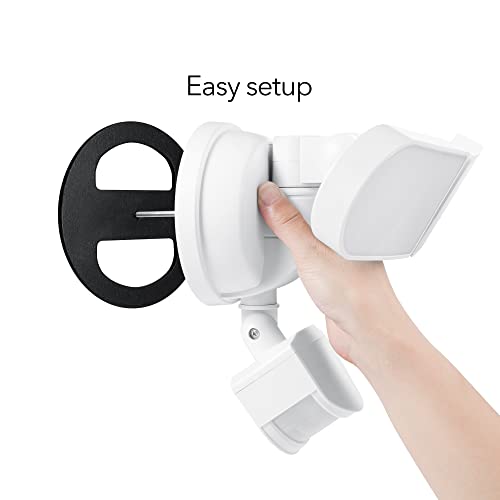 Wasserstein Wired Smart Floodlight - 2000 Lumens - Outdoor Floodlight with Motion Sensor and Timer Control for Your Garage, Garden, Porch and Anywhere Outdoor(White)