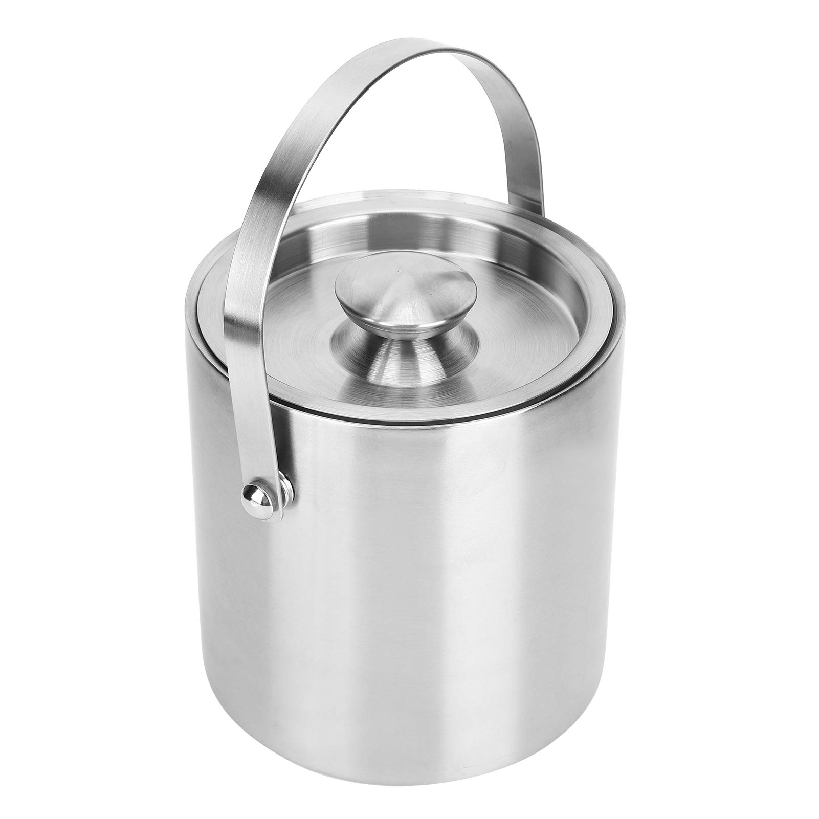 Ice Buckets for Parties, 2L Stainless Steel Ice Bucket with Lid, Double Layer Insulation, Portable Insulated Ice Bucket with Lid, Bar Supplies, Ice Cooler for Party