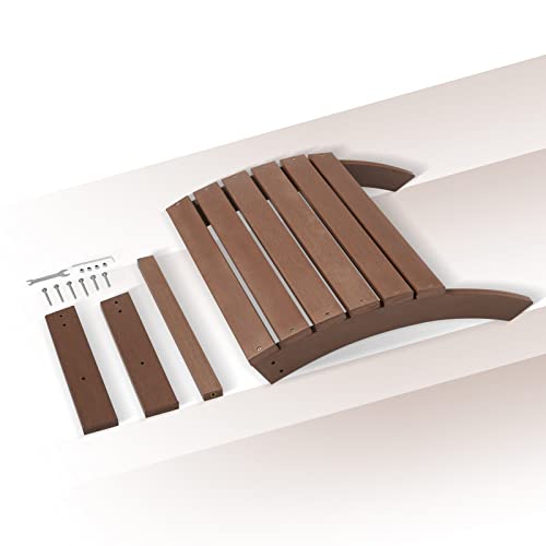 Psilvam Adirondack Ottoman, Adirondack Footstool for Adirondack Chair Weather Resistant Foot Rest for Outdoor Porch, Yard, Garden(Brown)