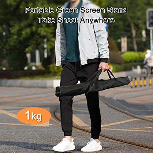 Heysliy Green Screen Backdrop with Stand Kit, 6.5 X 6.5 Ft Portable Green Screen Stand with 5 X 6.5 Ft Greenscreen for Streaming,Video Gaming,Zoom