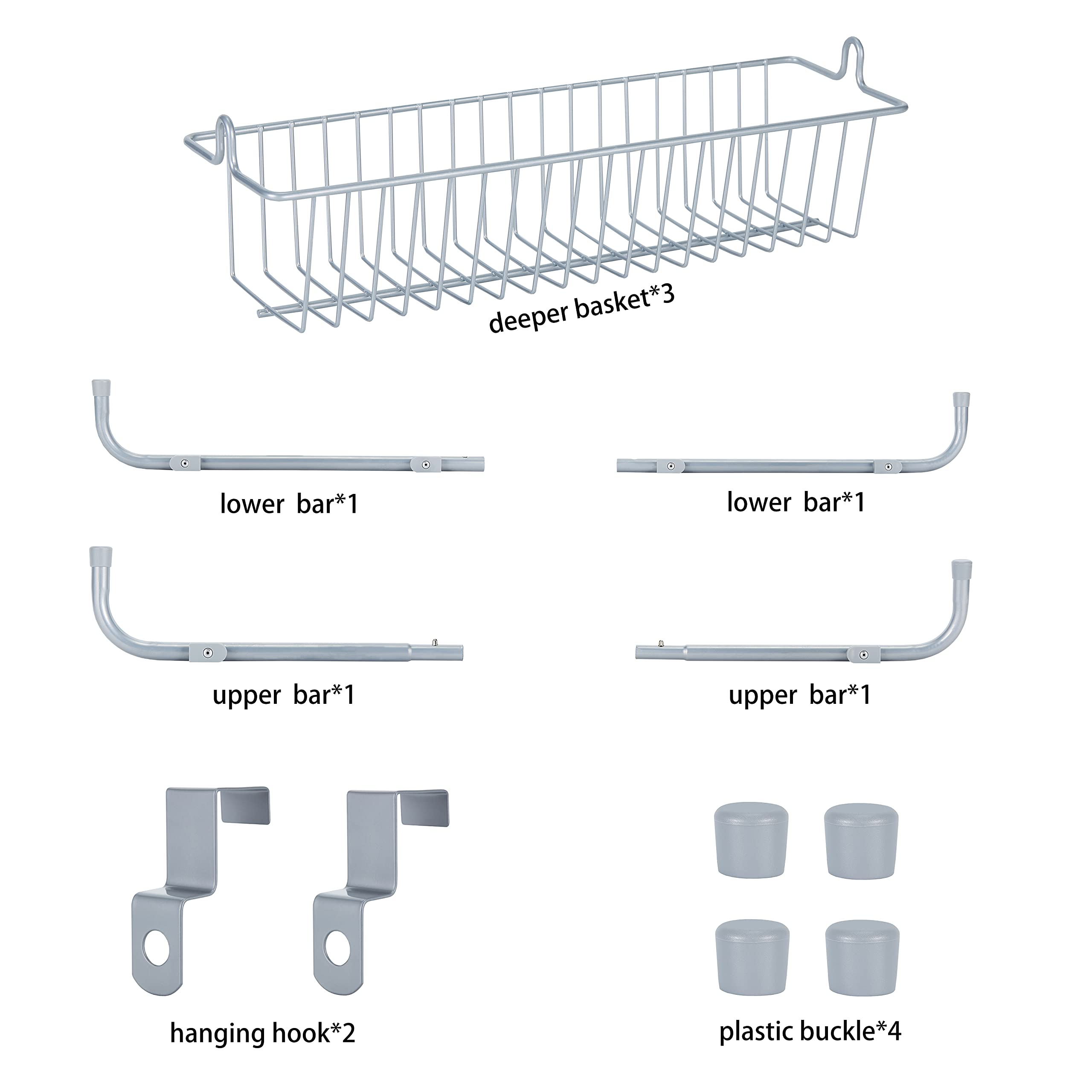 HOMERACK 3-Tier Over the Door Pantry Organizer, Heavy-Duty Metal Pantry Door Organizer with 3 Baskets, Hanging Spice Rack, Pantry Door Organization and Storage, Chrome