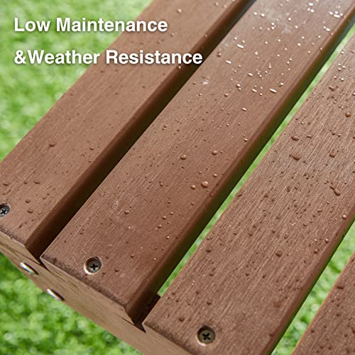 Psilvam Adirondack Ottoman, Adirondack Footstool for Adirondack Chair Weather Resistant Foot Rest for Outdoor Porch, Yard, Garden(Brown)