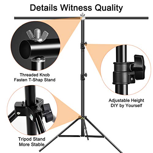 Heysliy Green Screen Backdrop with Stand Kit, 6.5 X 6.5 Ft Portable Green Screen Stand with 5 X 6.5 Ft Greenscreen for Streaming,Video Gaming,Zoom