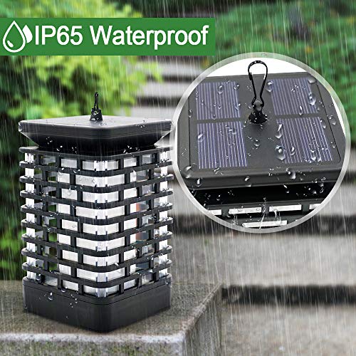 arzerlize Solar Lanterns Outdoor Hanging, Garden Decorations, led Solar Lights Dancing Flame Patio Decor Pathway Landscape Waterproof auto on/Off Yellow 4/P