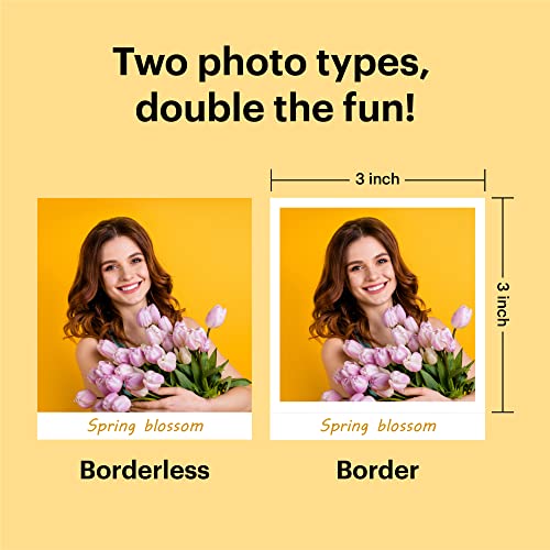 KODAK Mini 3 Retro 4PASS Portable Photo Printer (3x3 inches) + 68 Sheets Bundle, Black