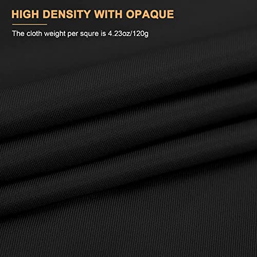 10 x 7 FT Black Backdrop Background for Photography, High Density Polyester Fabric Pure Black Photo Backdrop Curtain Screen Collapsible Seamless for Photoshoot Portraits Party Video Studio Film