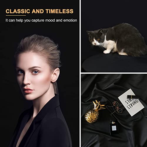 10 x 7 FT Black Backdrop Background for Photography, High Density Polyester Fabric Pure Black Photo Backdrop Curtain Screen Collapsible Seamless for Photoshoot Portraits Party Video Studio Film