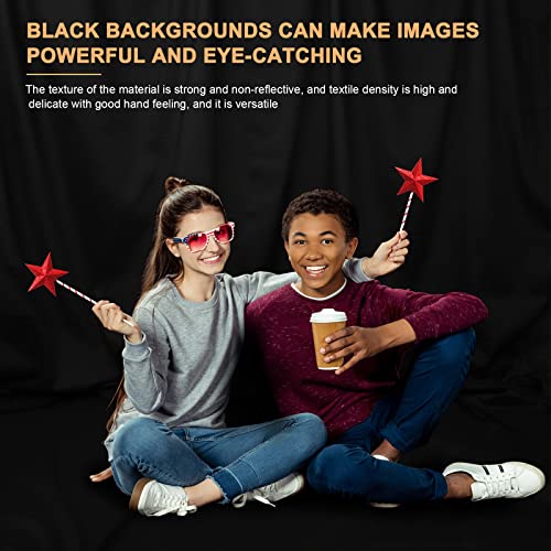 10 x 7 FT Black Backdrop Background for Photography, High Density Polyester Fabric Pure Black Photo Backdrop Curtain Screen Collapsible Seamless for Photoshoot Portraits Party Video Studio Film