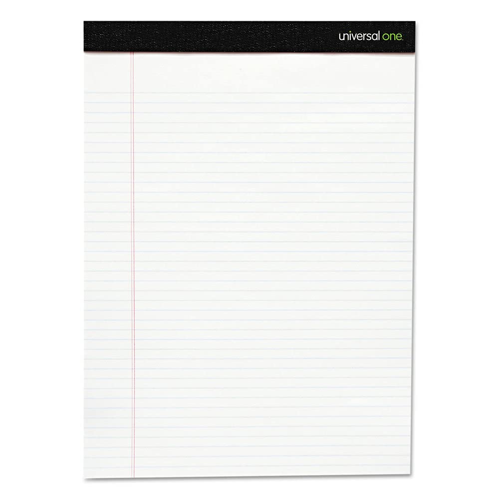 Universal 30730 Premium Ruled Writing Pads, White, 8.5 x 11.75, Legal/Wide, 50 Sheets (Pack of 12 Pads)