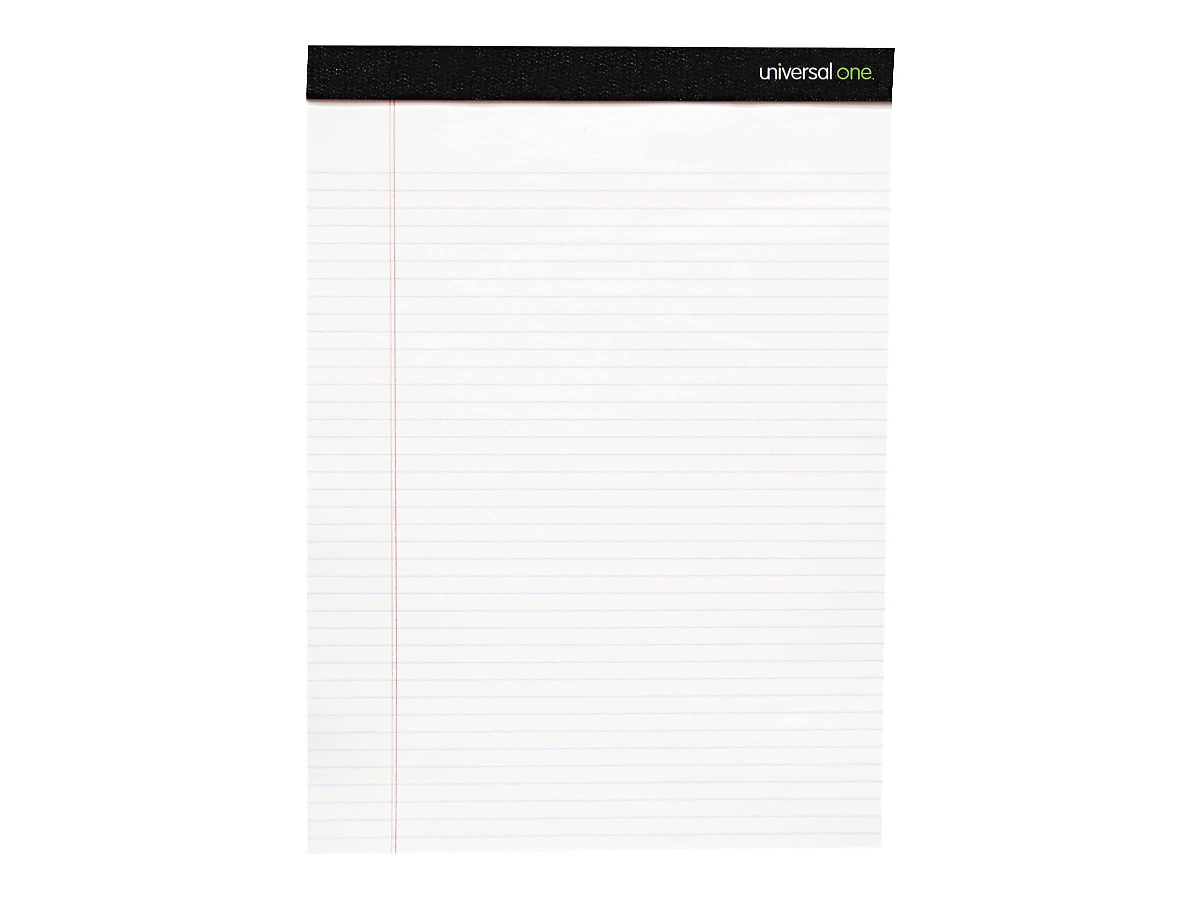 Universal 30730 Premium Ruled Writing Pads, White, 8.5 x 11.75, Legal/Wide, 50 Sheets (Pack of 12 Pads)