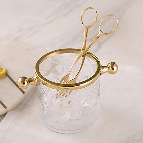 JYDQM Handmade Brass glass ice bucket with ice clip dining table cooler wine wine rack ice bucket champagne can cooler