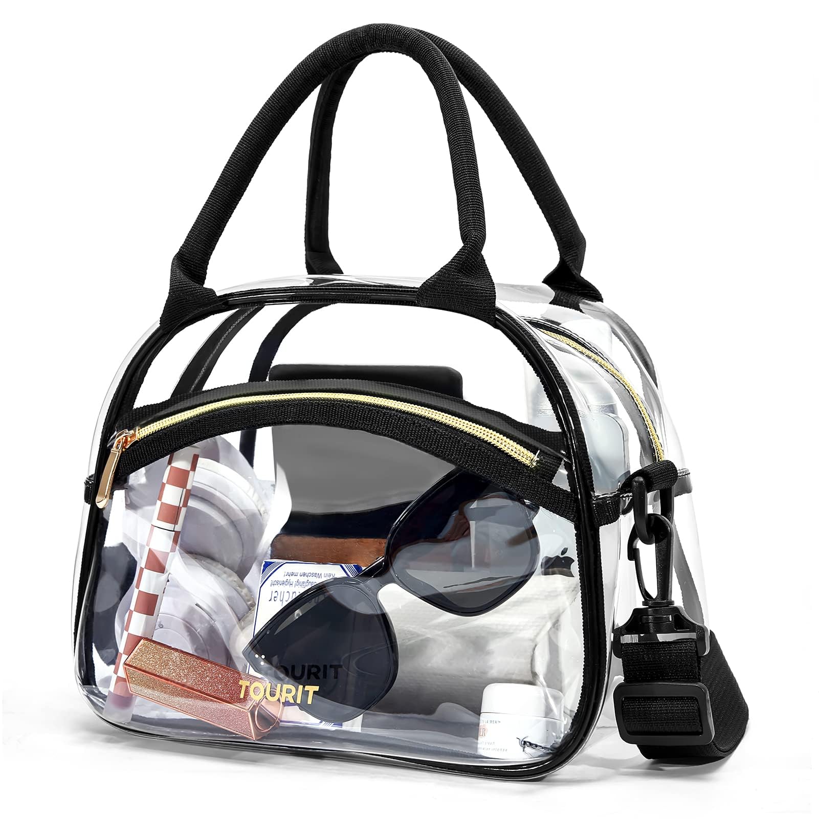 TOURIT Stadium Approved Clear Lunch Bag Transparent Bag with Adjustable Strap Clear Lunch Box for Women Men Work, School