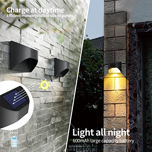 ILLSTAR Solar Step Lights Outdoor Waterproof, Solar Deck Lights,3 CCT Color 3000K/4000K/5000K Options Fence Lights,for Yard Garden Deck Fence Stair(6-Pack)