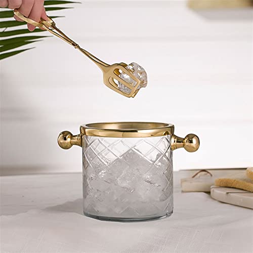 TULSIE Ice Bucket Handmade Brass glass ice bucket with ice clip dining table cooler wine wine rack ice bucket champagne can cooler