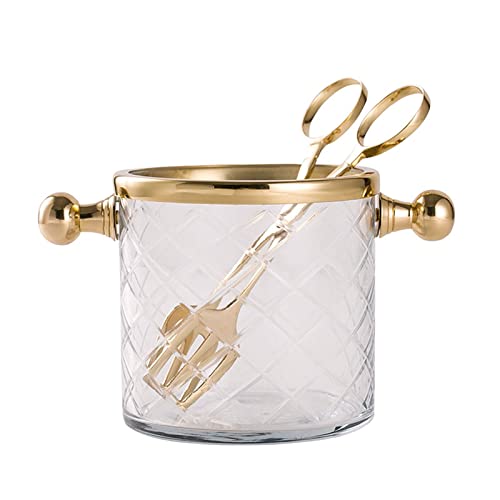 TULSIE Ice Bucket Handmade Brass glass ice bucket with ice clip dining table cooler wine wine rack ice bucket champagne can cooler
