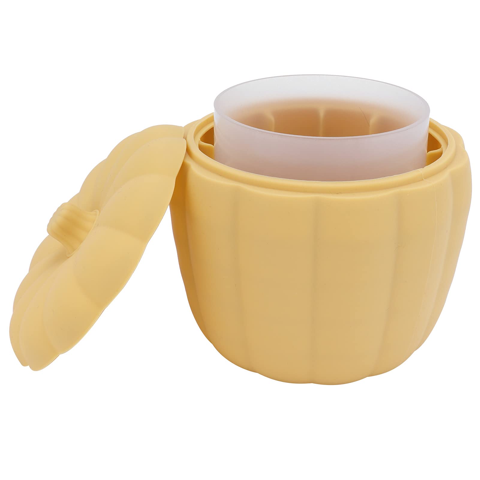 Silicone Pumpkin Ice Bucket with Lid, Portable Cute Small Cooler for Drinks, Parties, Poolside, Easy to, Yellow, Ice Container Ice Buckets for Parties