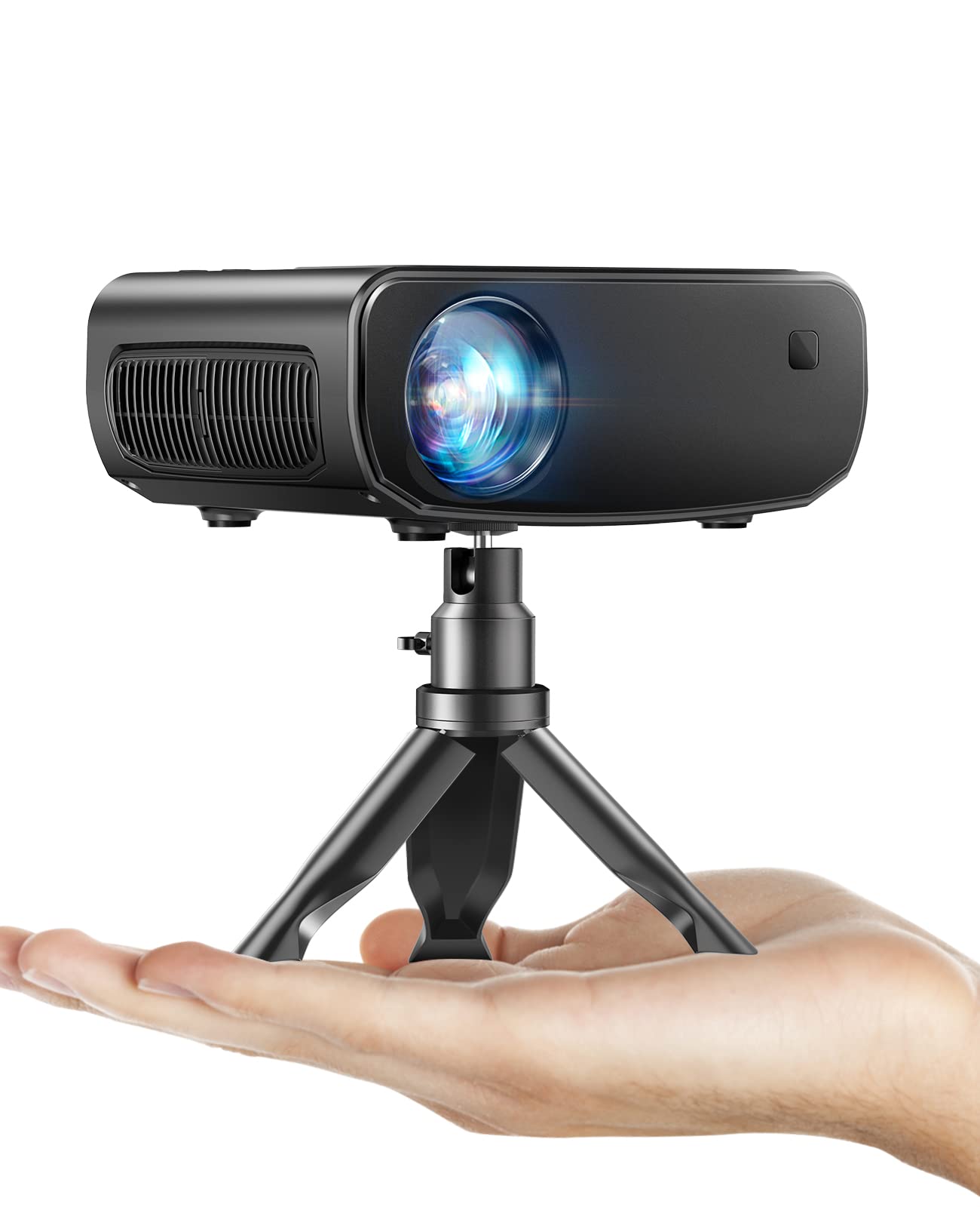 ELEPHAS Mini WiFi Projector for iPhone, 2023 Upgraded HD Movie Projector with Synchronize Smartphone Screen, Portable Projector Supports 1080P, Compatible with iOS/Android/TV Stick, and HDMI/USB/VGA