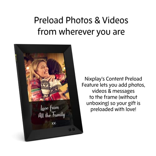 Nixplay 10.1 inch Smart Digital Photo Frame with WiFi (W10F) - Black - Includes 1 year of Nixplay Plus for Exclusive Print Discounts, Family-Sized Storage