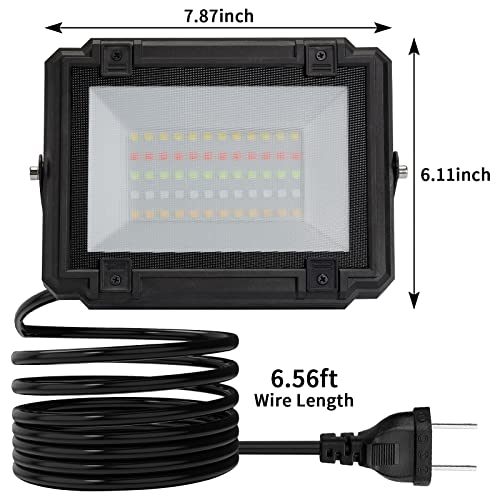 YELUFT LED RGB Flood Lights Outdoor, 500W Equivalent Floodlights with App Control Bluetooth Color Changing Landscape Lights RGBCW IP68 Waterproof Uplights for Garden Wedding Patio Party (2 Pack)