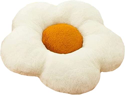LANFIRE Flower Cushion Flower Throw Pillows Standard Pillows Patio Furniture Cushions Home Chair Pads (40 CM, White Brown)