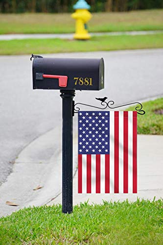 2 Pack Wall Mount Garden Flag Stand Wrought Iron Bird Flag Holder, Post Stand Yard Flag Scroll Hanger, Weather Resistant & Easy Mounting