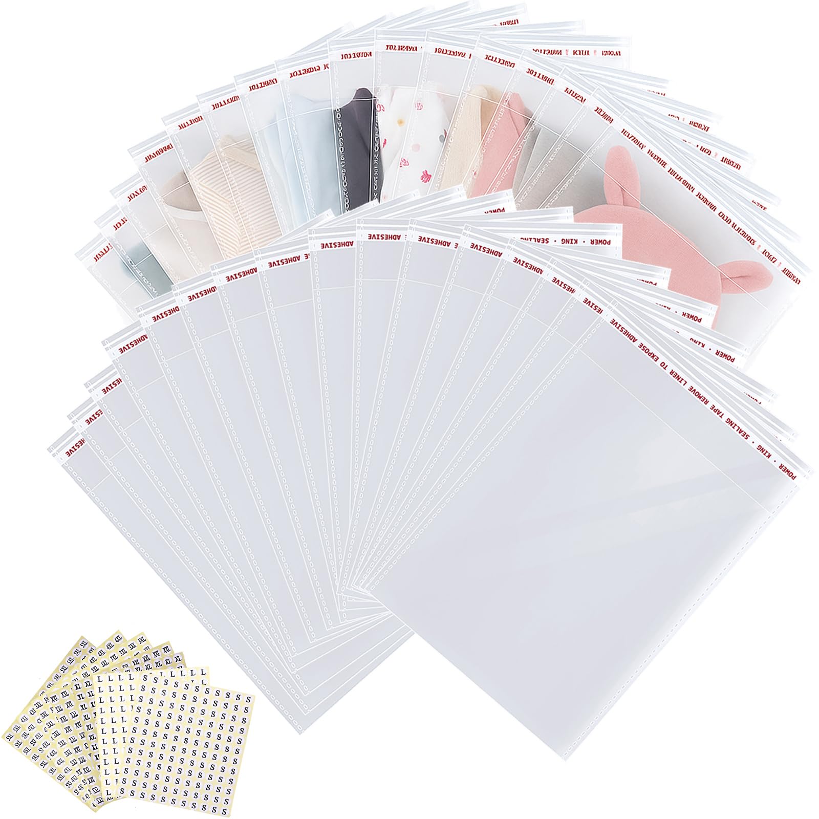 13" x 19" Large Resealable Cellophane Bags 200 pcs, Self Sealing Clear Bags for Packaging Products Self-adhesive Cello Bags for Clothes, T-shirts, Pants and Gifts