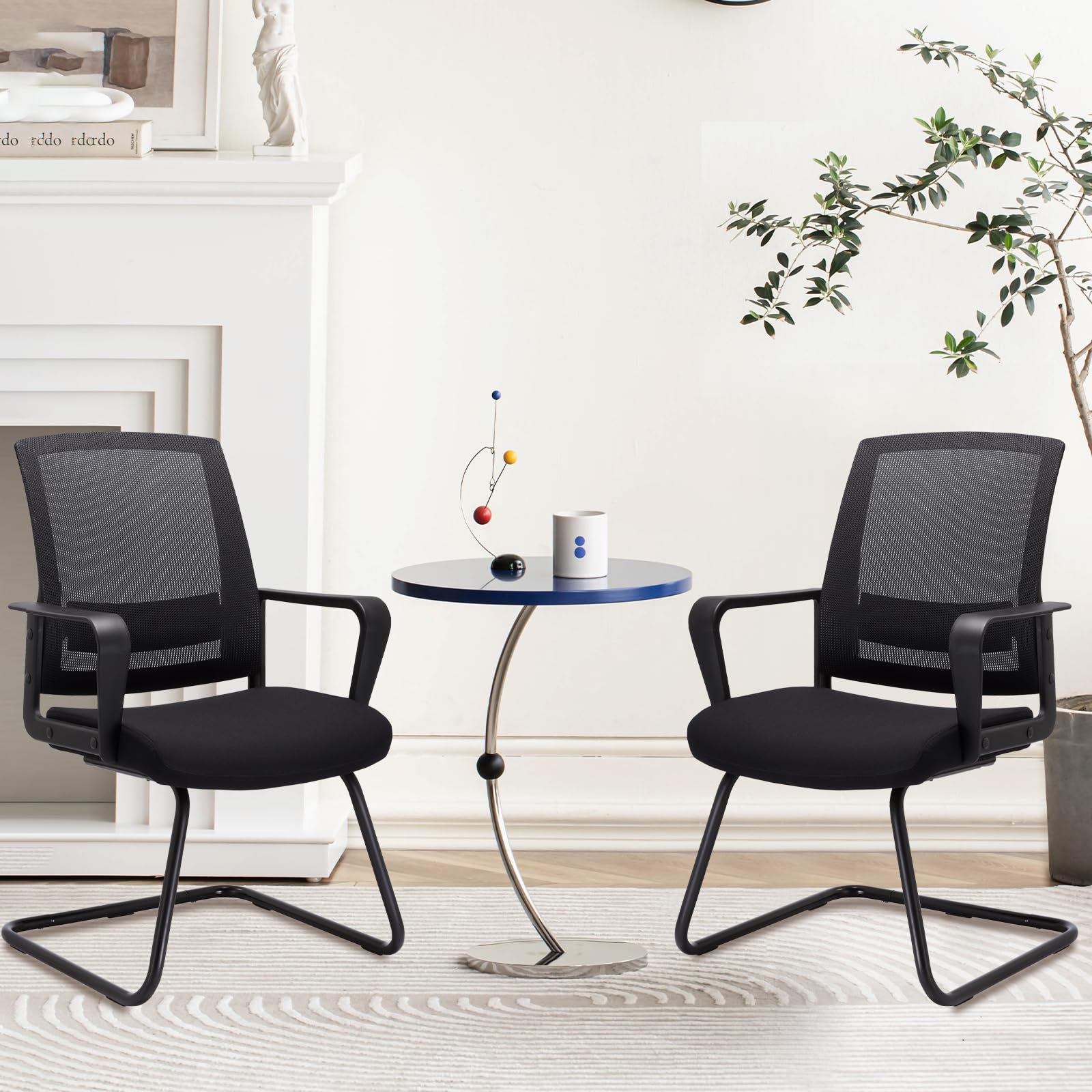 CLATINA Office Guest Chair with Lumbar Support and Mid Back Mesh Space Air Grid Series for Reception Conference Room