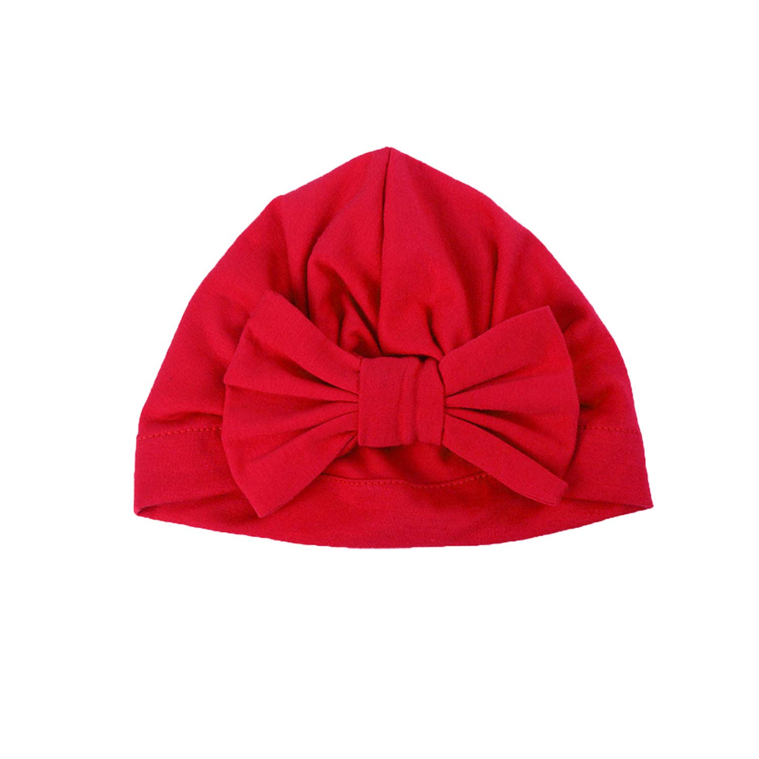 LERTREE 5 Pack Baby Solid Knot Hats Baby Girls Toddler Turban Bow Cap Infant Head Cap