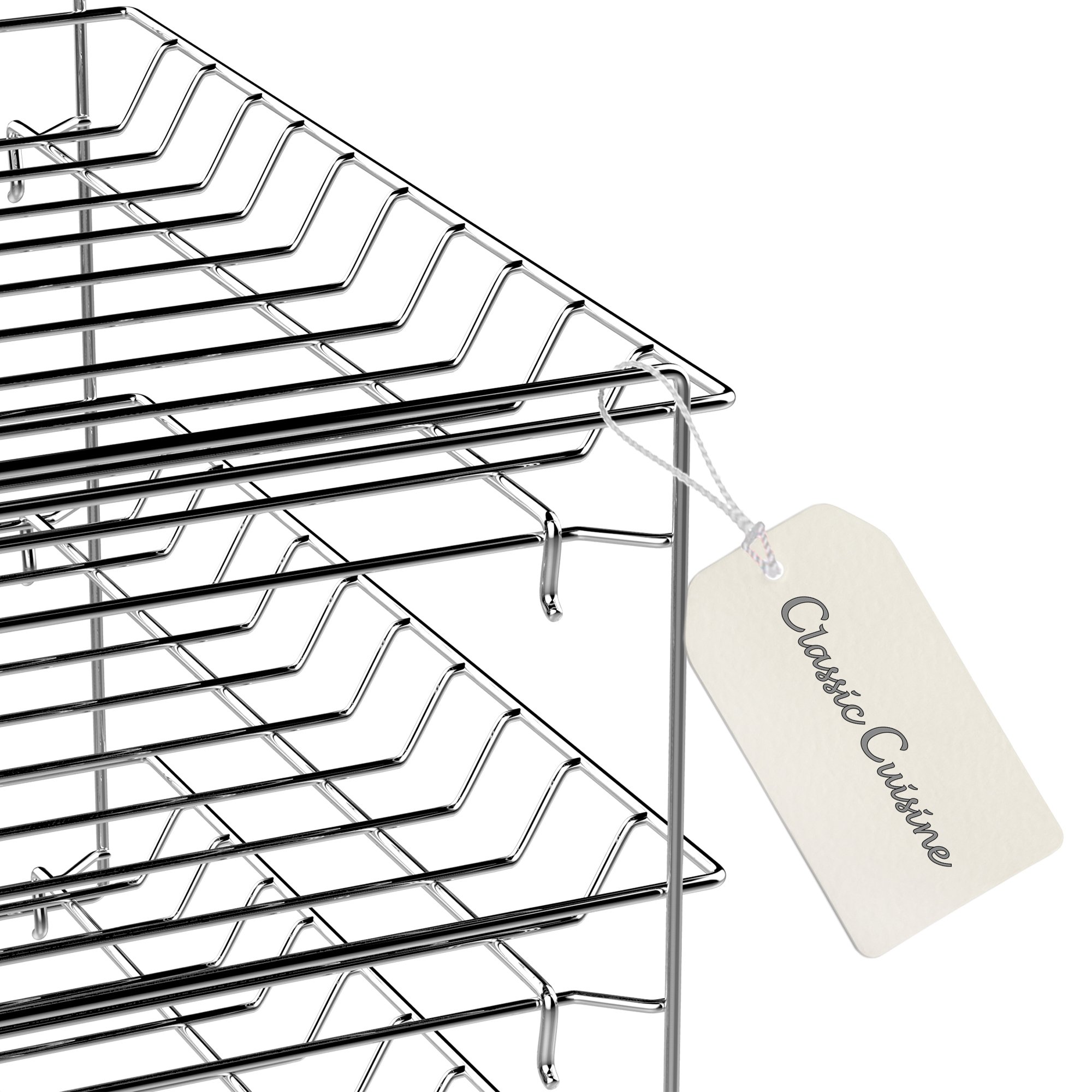 Lavish Classic Cuisine 3 Tier Dispenser-Organizer Rack Holds up to 27 Cans-for Kitchen Pantry, Countertops, and Cabinets-Storage Accessories (Chrome)