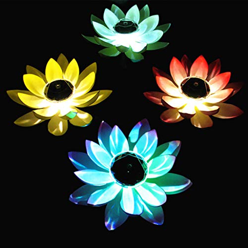 Naiflowers Solar Power Light Outdoor Flower Floating Fountain Pond Light Waterproof Garden Light Landscape Lighting Lamp Pool Solar Lamp Decoration Light for Yard Garden Pathway (Pink)