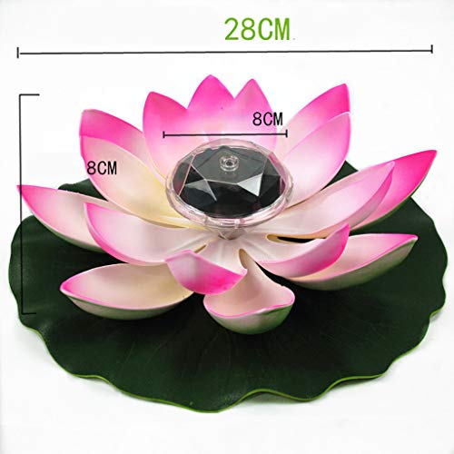 Naiflowers Solar Power Light Outdoor Flower Floating Fountain Pond Light Waterproof Garden Light Landscape Lighting Lamp Pool Solar Lamp Decoration Light for Yard Garden Pathway (Pink)