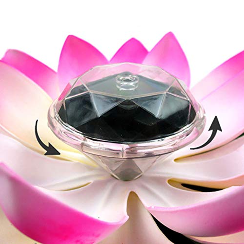 Naiflowers Solar Power Light Outdoor Flower Floating Fountain Pond Light Waterproof Garden Light Landscape Lighting Lamp Pool Solar Lamp Decoration Light for Yard Garden Pathway (Pink)