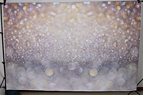 Mocsicka Silver White Bokeh Photography Backdrop Golden Spots Sparkle (No Glitter) Background Weeding Baby Shower Birthdat Newborn Baby Portrait Photo Studio Props (7x5ft (82x60 inch))
