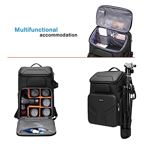 MOSISO Camera Backpack,DSLR/SLR/Mirrorless Photography Waterproof 17.3 inch Camera Bag Case with Front Hardshell&Laptop Compartment&Tripod Holder&Rain Cover Compatible with Canon/Nikon/Sony,Space Gray