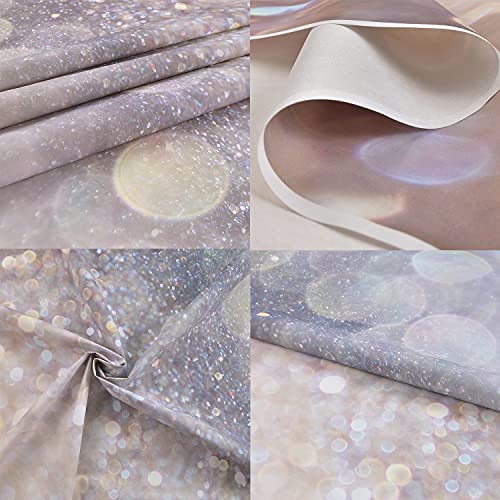 Mocsicka Silver White Bokeh Photography Backdrop Golden Spots Sparkle (No Glitter) Background Weeding Baby Shower Birthdat Newborn Baby Portrait Photo Studio Props (7x5ft (82x60 inch))