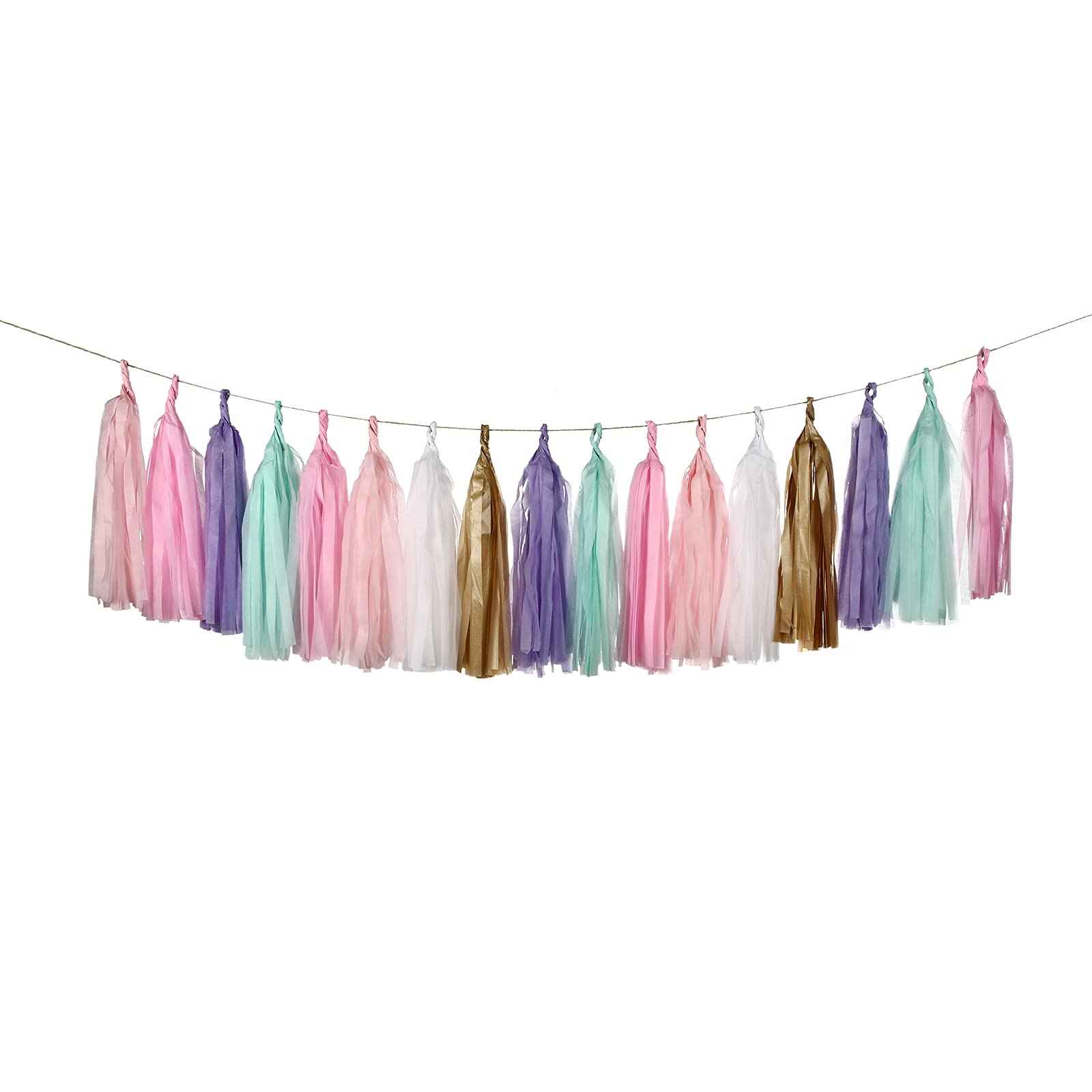 GUZON 30 PCS Tissue Paper Tassel DIY Party Garland Decor for All Events & Occasions(Unicorn Pastel)