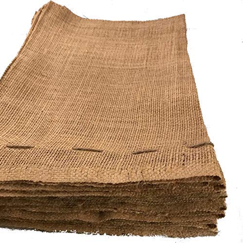 10" x 14" Natural Burlap Bags with Jute Drawstring (10 Pack) - Large Burlap Pouch Sack Favor Gift Bag for Showers Weddings Parties and Receptions - 10x14 inch