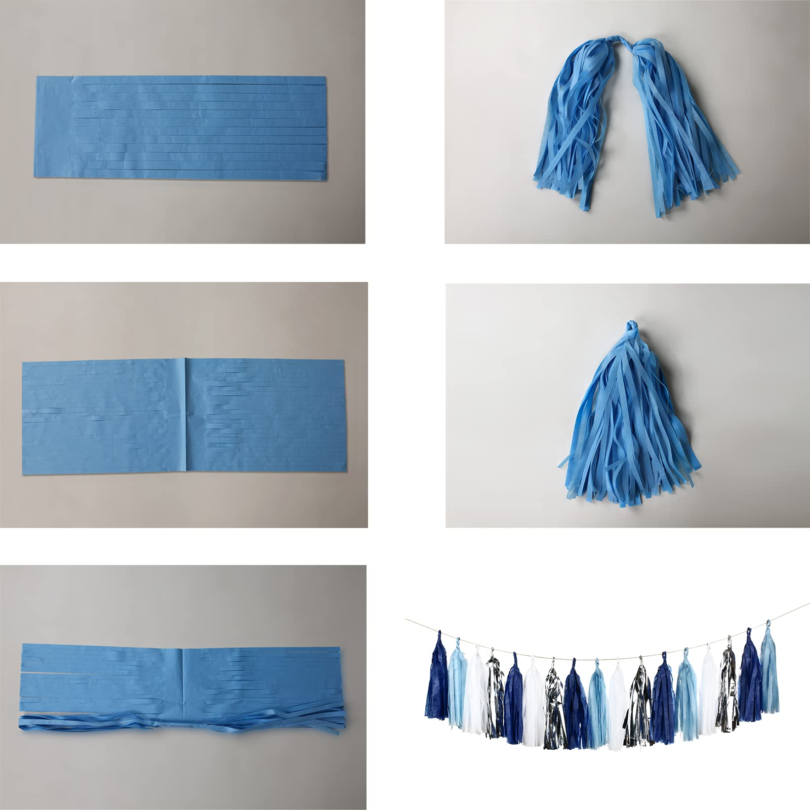 GUZON 30 PCS Tissue Paper Tassel DIY Party Garland Decor for All Events & Occasions(Unicorn Pastel)