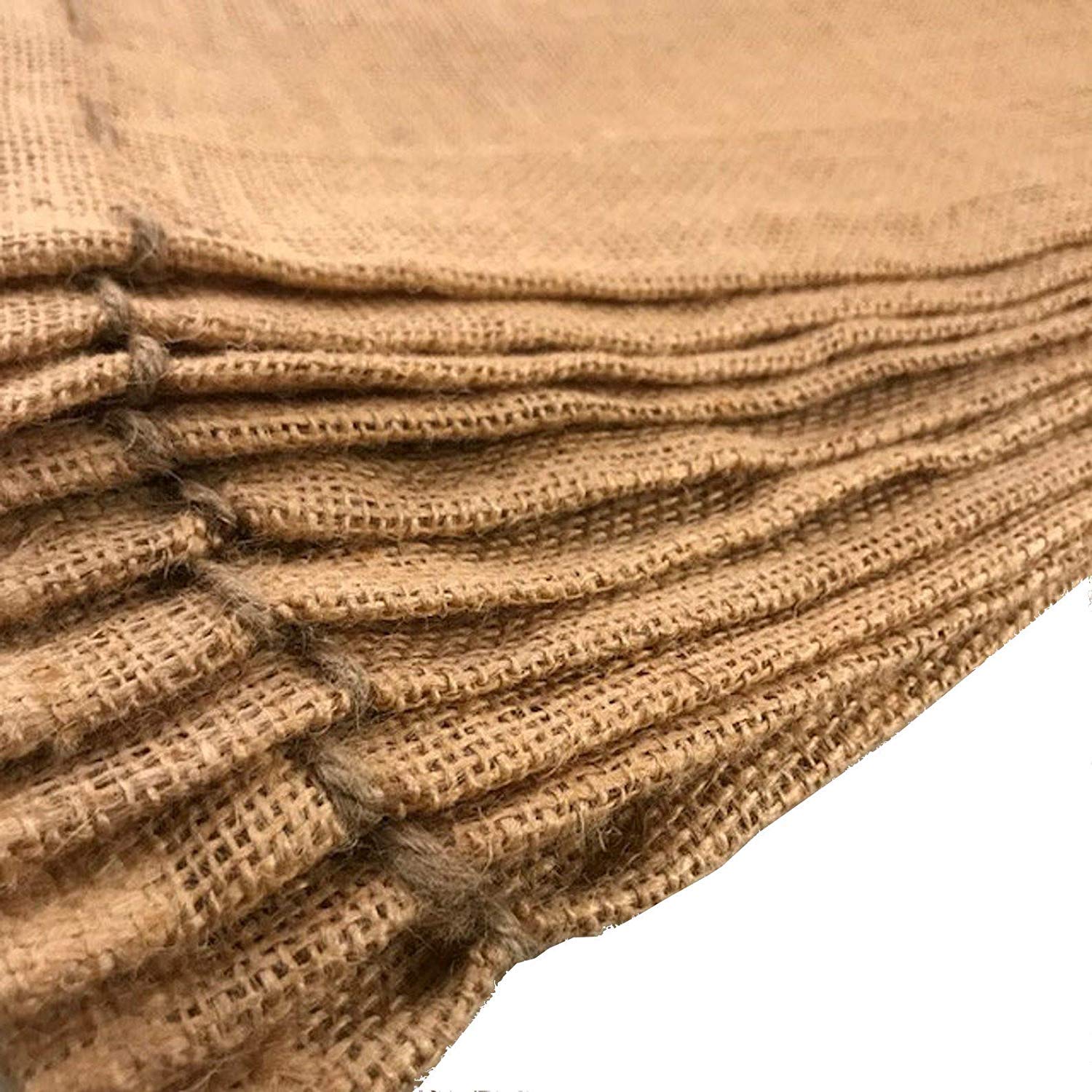 10" x 14" Natural Burlap Bags with Jute Drawstring (10 Pack) - Large Burlap Pouch Sack Favor Gift Bag for Showers Weddings Parties and Receptions - 10x14 inch