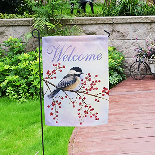 LAYOER Home Garden Flag 13 x 18 Inch House Double Sided Welcome 12 x 18 Inch (Bird Welcome)
