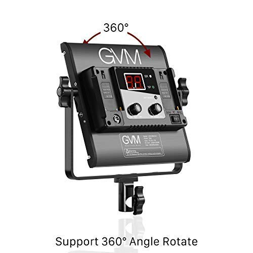 GVM 2 Pack LED Video Lighting Kits with APP Control, Bi-Color Variable 2300K~6800K with Digital Display Brightness of 10~100% for Video Photography, CRI97+ TLCI97 Led Video Light Panel +Barndoor