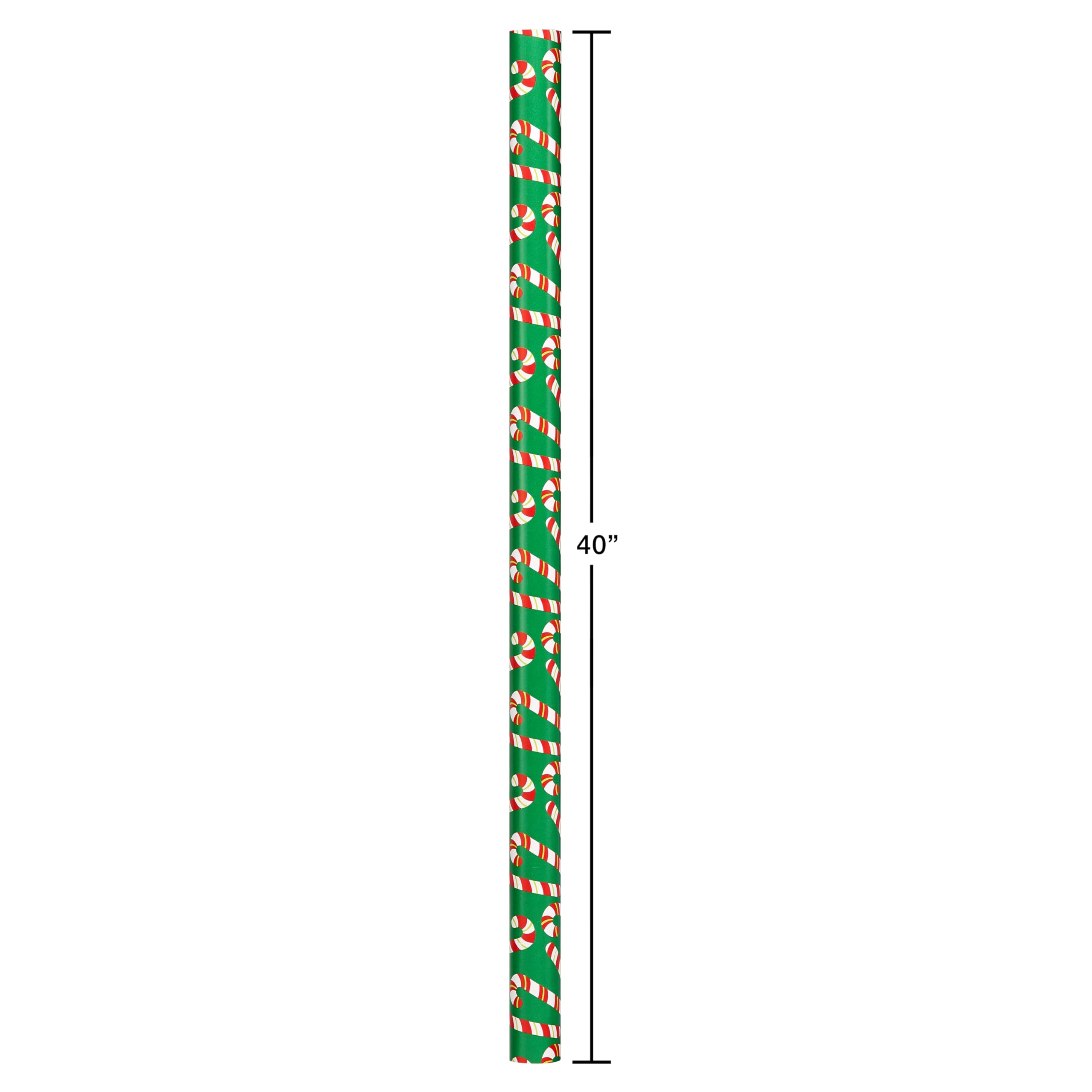 American Greetings Reversible Christmas Extra-Wide Wrapping Paper Bundle, Santa, Snowmen and Candy Canes (3 Rolls, 120 sq. ft.)