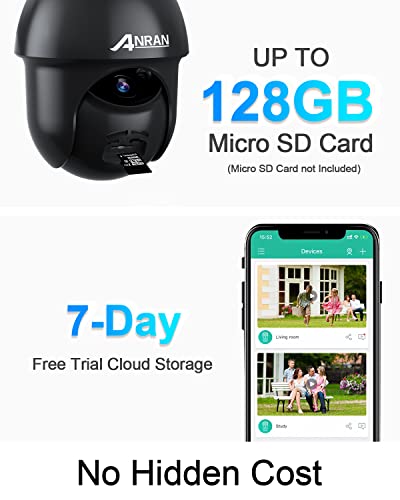 ANRAN 2K Security Camera Outdoor - Solar Camera Wireless with 360° View, Smart Siren, Spotlights, 3MP Color Night Vision, AI Human Detection, 2-Way Talk, Compatible with Alexa, Q3 Black
