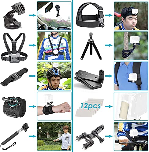 GoPro HERO10 (Hero 10) Black - Waterproof Action Camera with Front LCD and Touch Rear Screens, GP2 Engine, 5K HD Video, 23MP Photos, Live Streaming, 64GB Card and 50 Piece Accessory Kit - Bundle