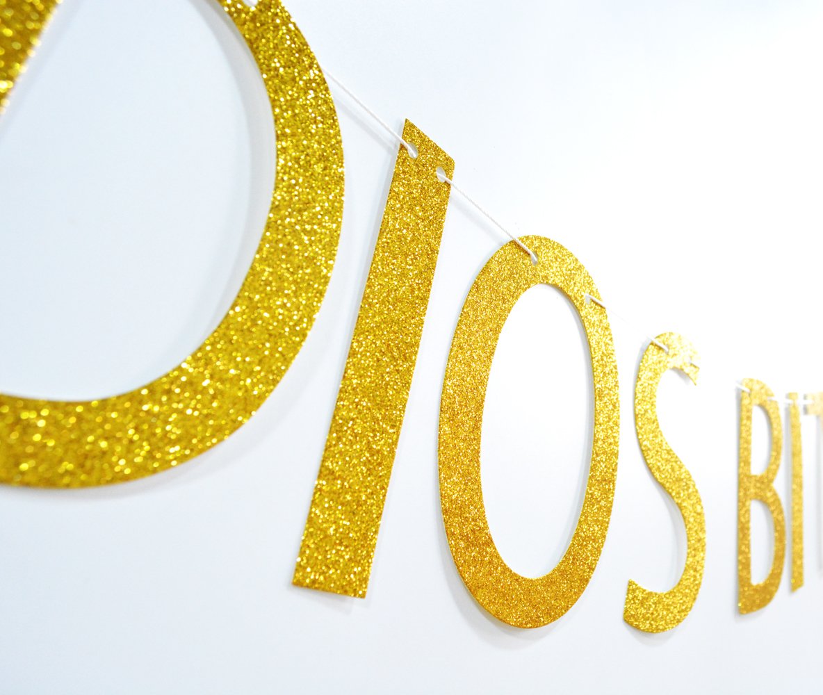 Qttier Adios Bitchachos Gold Glitter Banner for Going Away, Fiesta, Taco Party Decorations