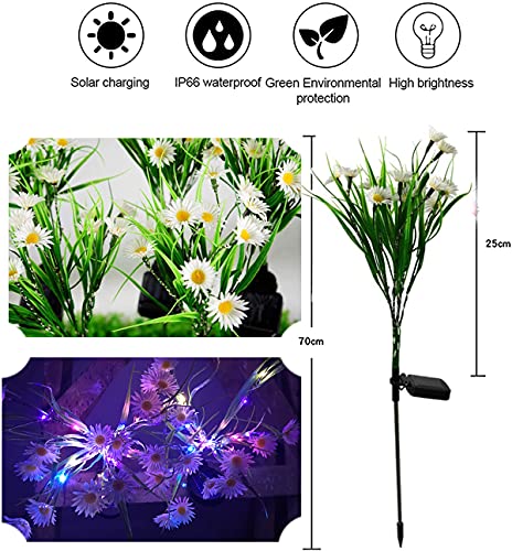 AMZSTAR Solar Garden Stake Lights,28 LED Daisy Flower Decorative Lights Outdoor Waterproof Solar Powered Landscape Lights for Yard/Patio/Walkway/Pathway/Path Light (White)