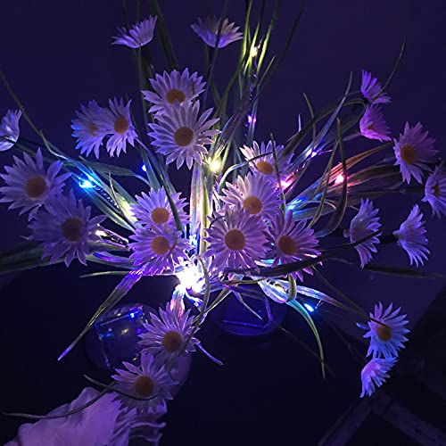 AMZSTAR Solar Garden Stake Lights,28 LED Daisy Flower Decorative Lights Outdoor Waterproof Solar Powered Landscape Lights for Yard/Patio/Walkway/Pathway/Path Light (White)