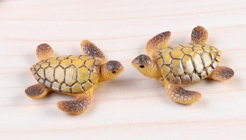 SunRise 6pcs Resin Cute Beach Sea Turtle Miniature Figurine Status Micro Landscape Decorations Fairy Gardens Dollhouse DIY Ornaments Decor