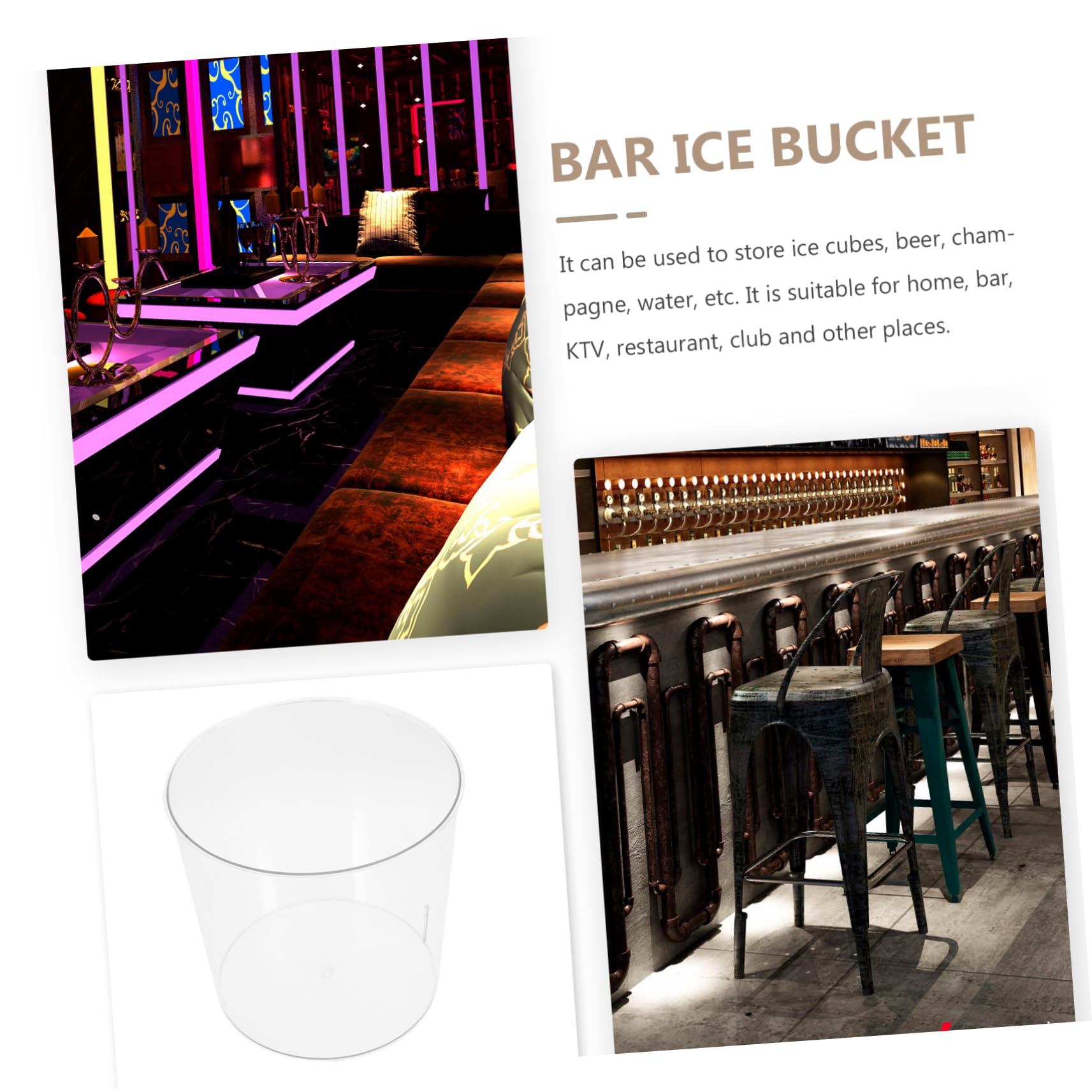 FUOYLOO Beer Cooler Whiskey Cooler 4pcs Ice Bucket Bottle Bucket Plastic Student Small Ice Buckets Beer Coolers
